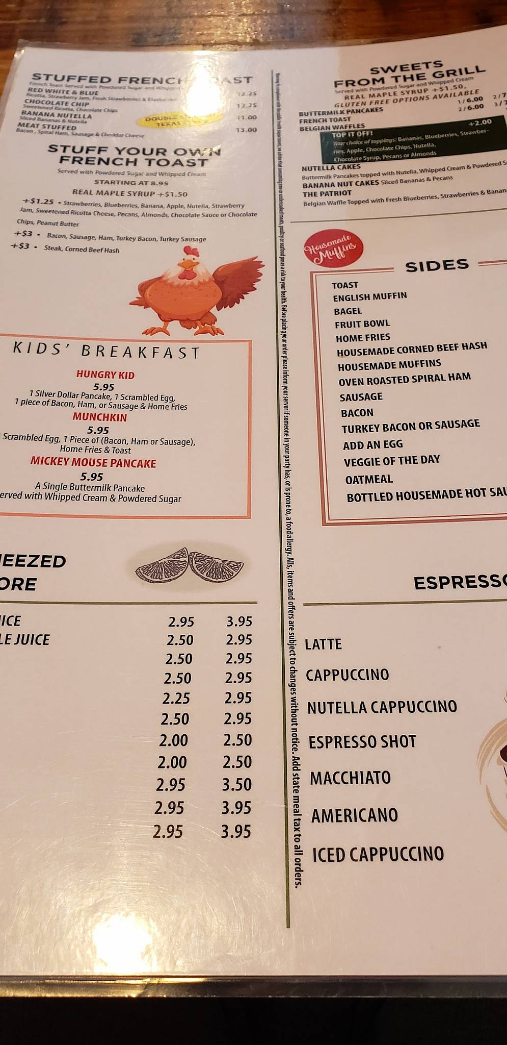Menu at Century House Restaurant, Peabody