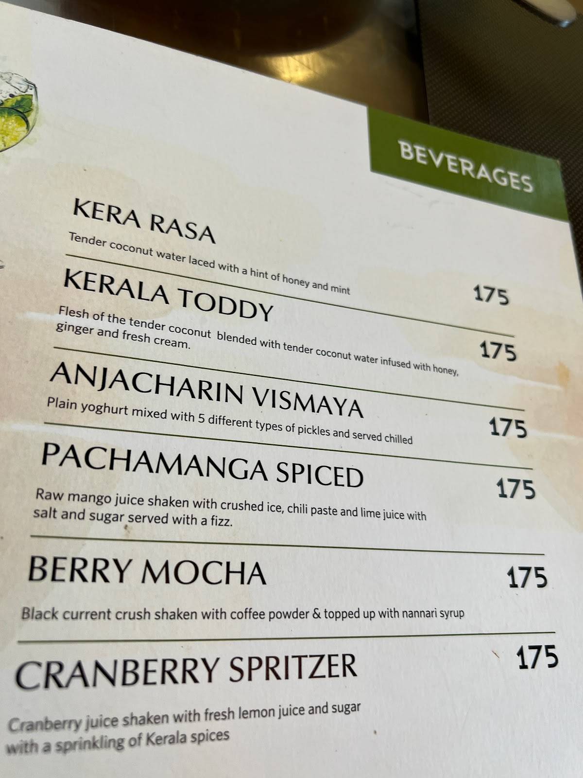 Menu at Restaurant Chef Pillai, Bengaluru