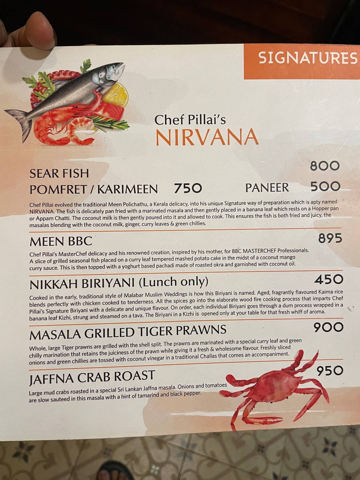 Menu at Restaurant Chef Pillai, Bengaluru