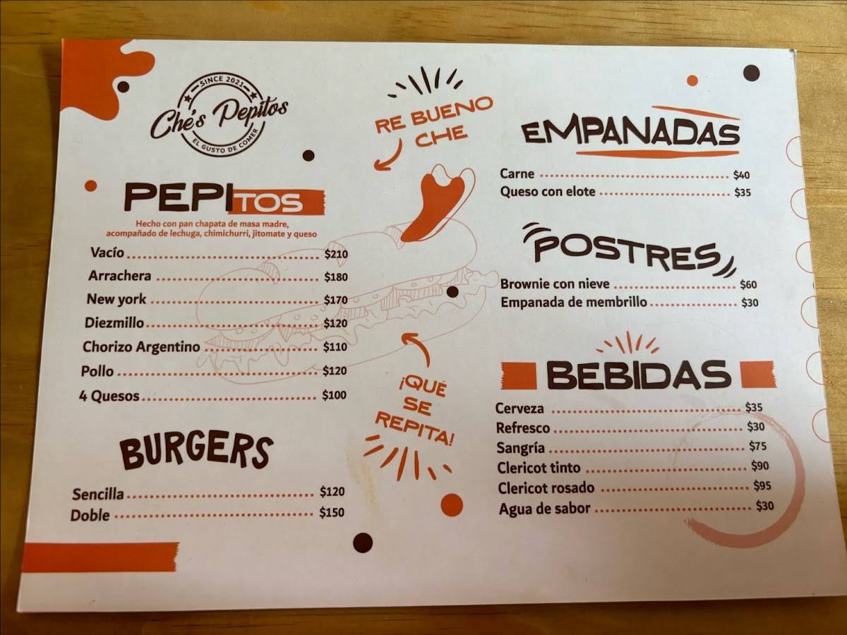 Carta del restaurante Ches Pepitos tacos, cortes y pepitos, Guadalajara