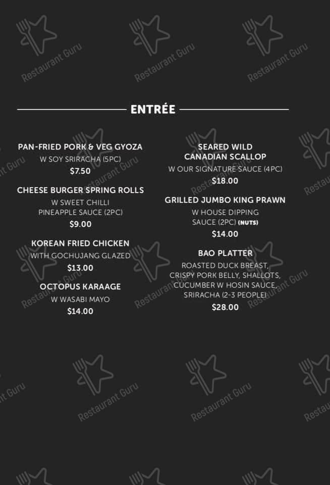Menu at Chirin Asian Restaurant and Bar, Adelaide