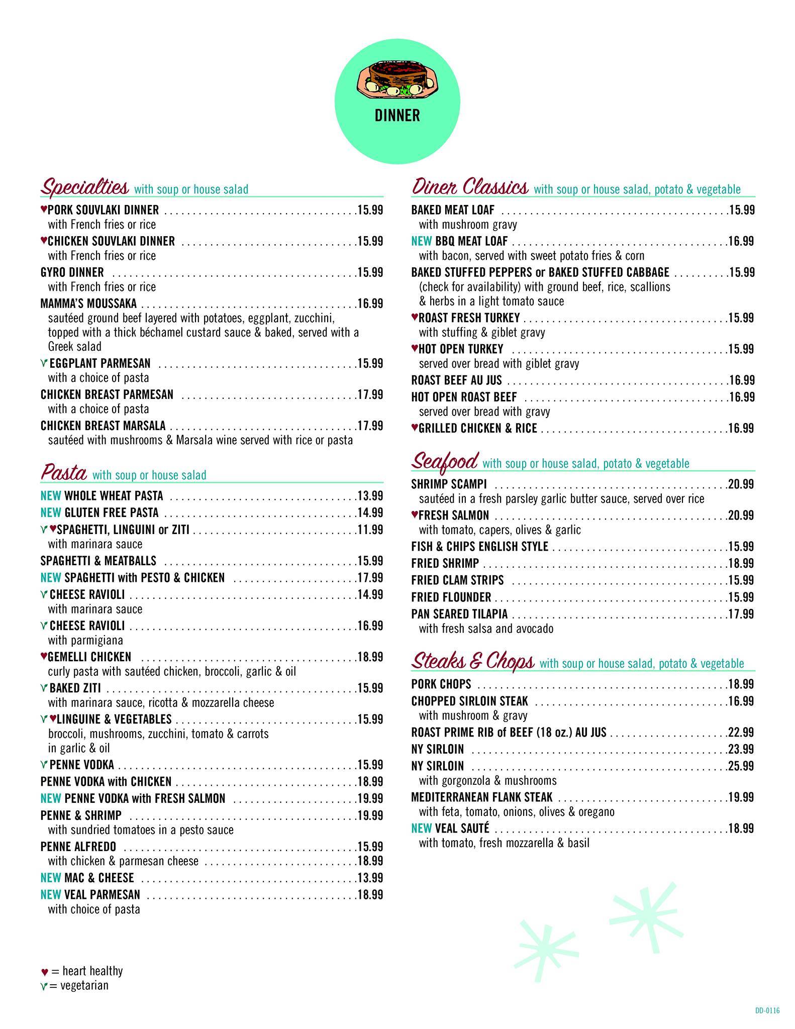 Menu at Darien Diner restaurant, Darien, 275 Post Rd