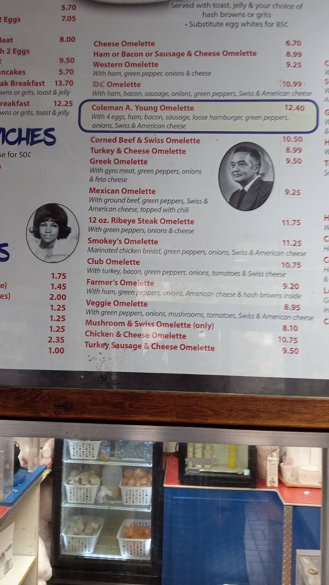 Menu at Detroit City Coney Island restaurant, Detroit, Dexter Ave