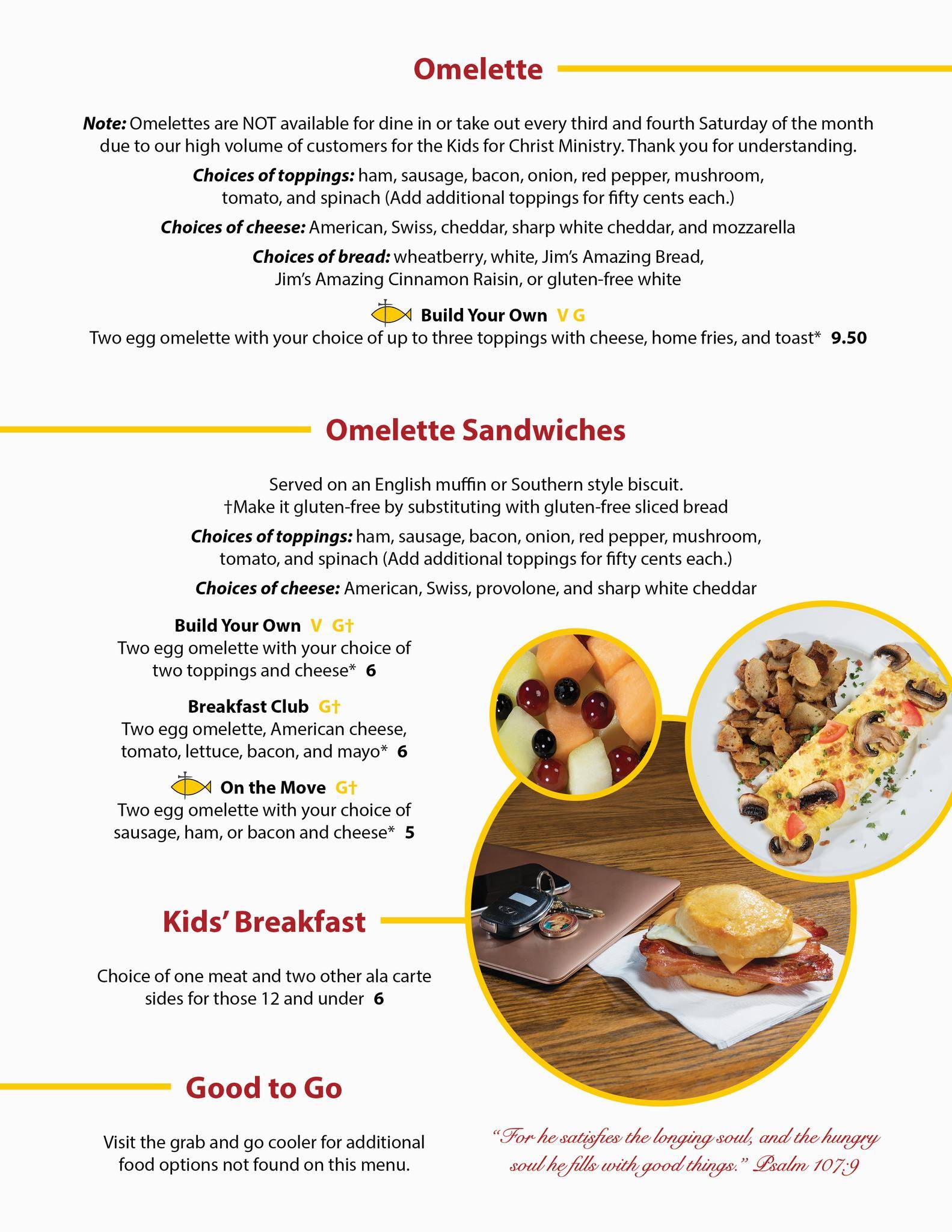 Menu at Do Good Restaurant and Ministry, Osgood, 25 Main St