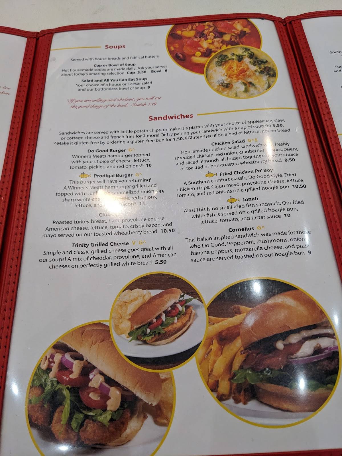 Menu at Do Good Restaurant and Ministry, Osgood, 25 Main St