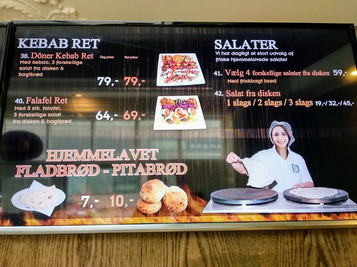 Menu at Durum Bar Nørreport Döner Kebab, Copenhagen, Nørregade 53