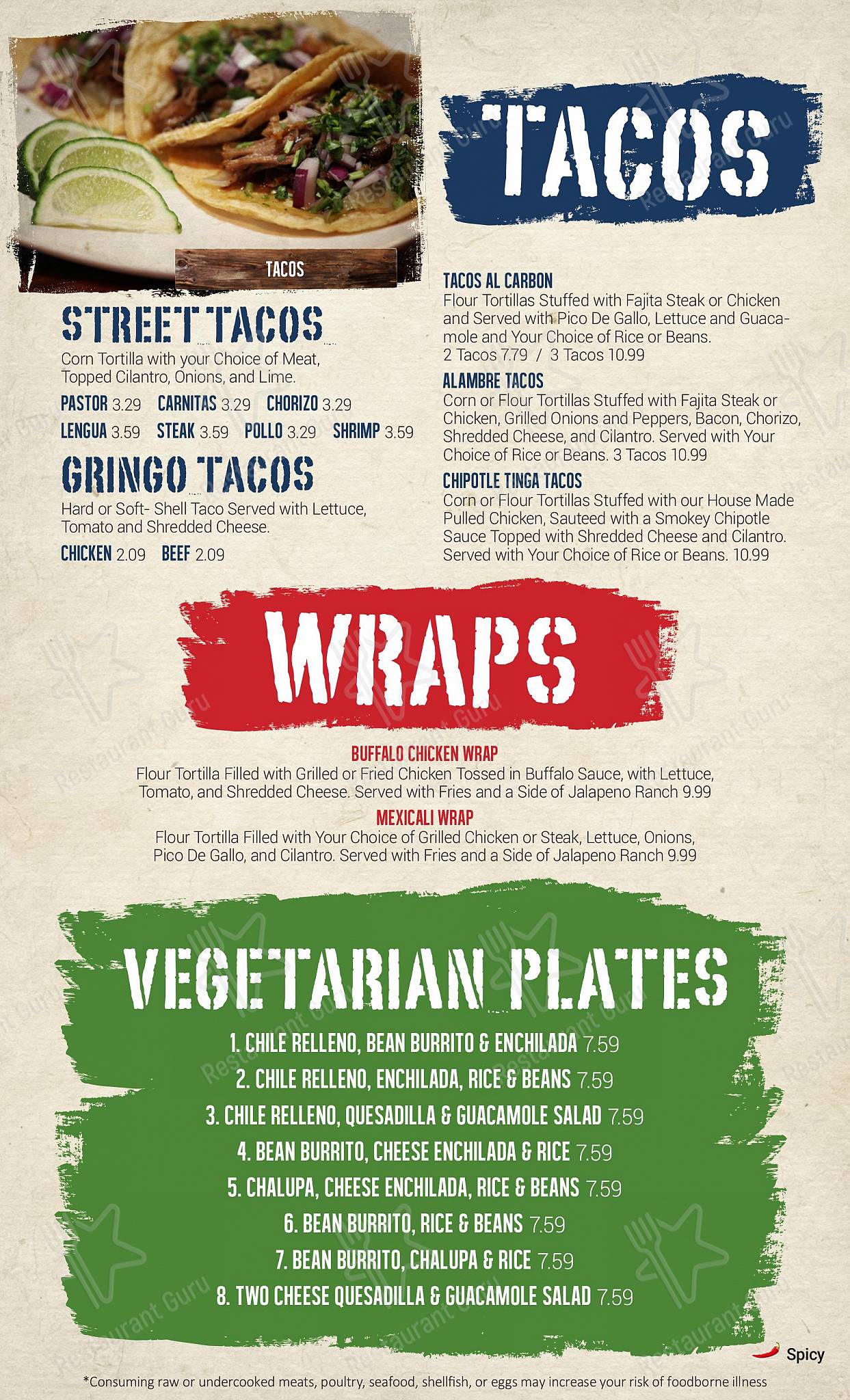 Menu at El Amigo Mexican Restaurant, Milledgeville