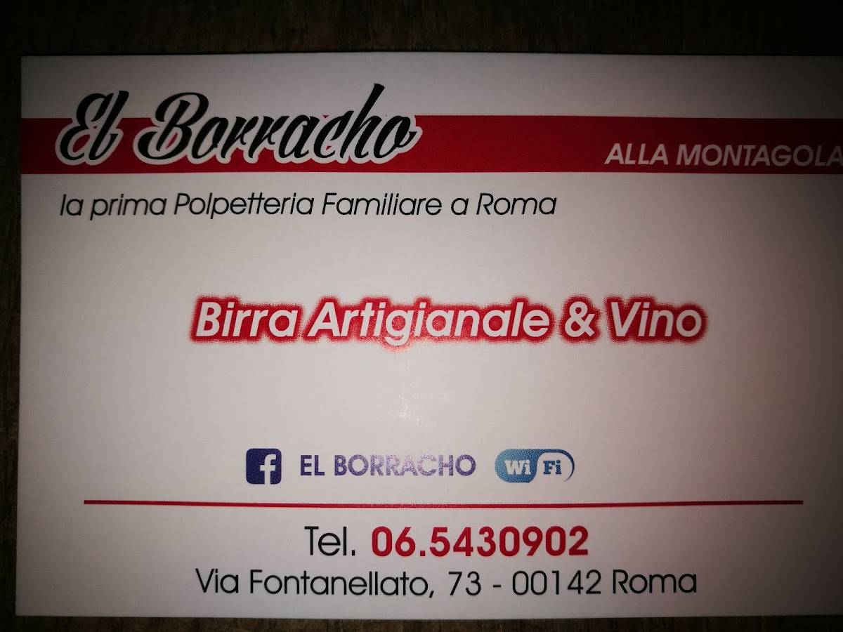Speisekarte von El Borracho Roma restaurant, ROM