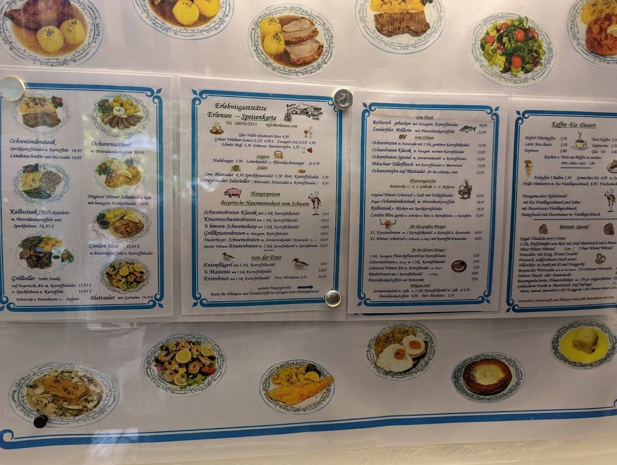 Speisekarte von Erlebnisgaststätte Erlensee restaurant, Schechen