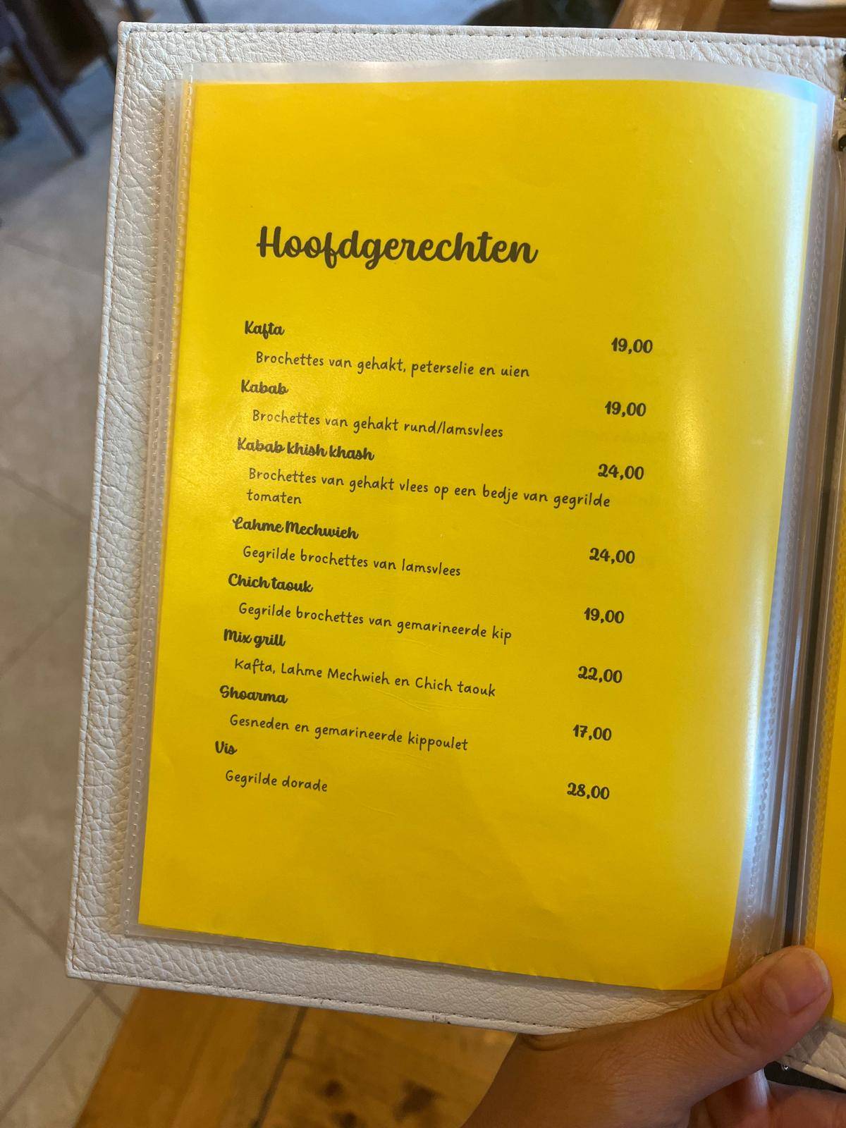 Menu at Restaurant Fairuz Lebanese Kitchen, Zaventem