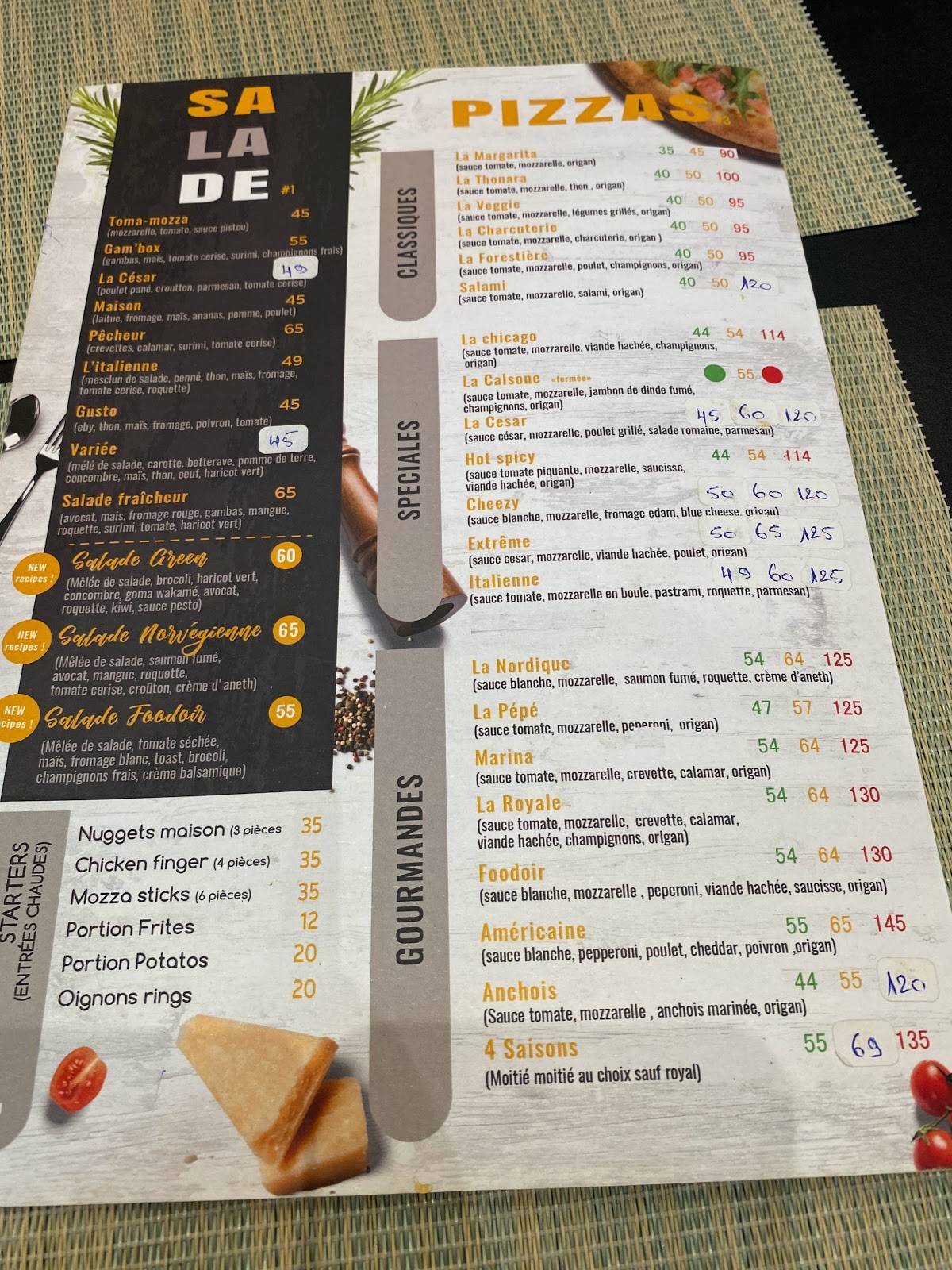 Menu au Foodoir Gusto restaurant, Casablanca