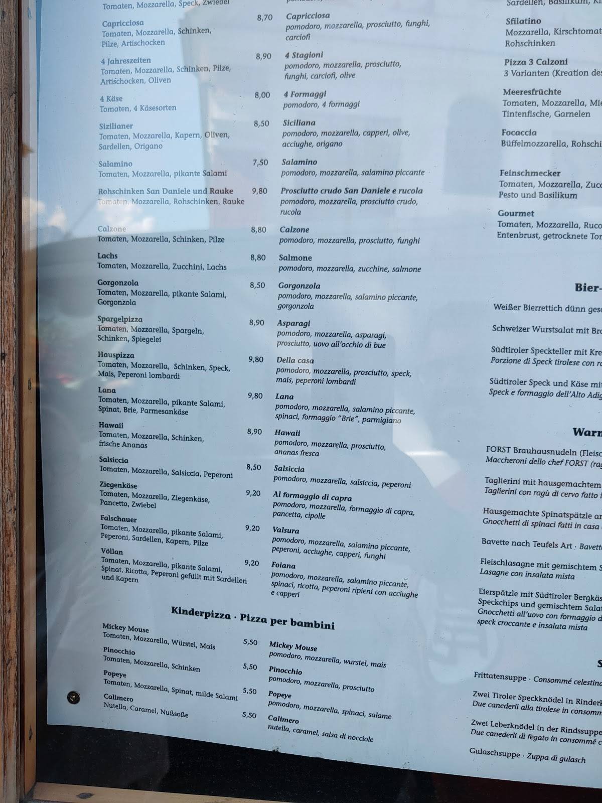 Menu da Forsterbräu Lana ristorante, Lana
