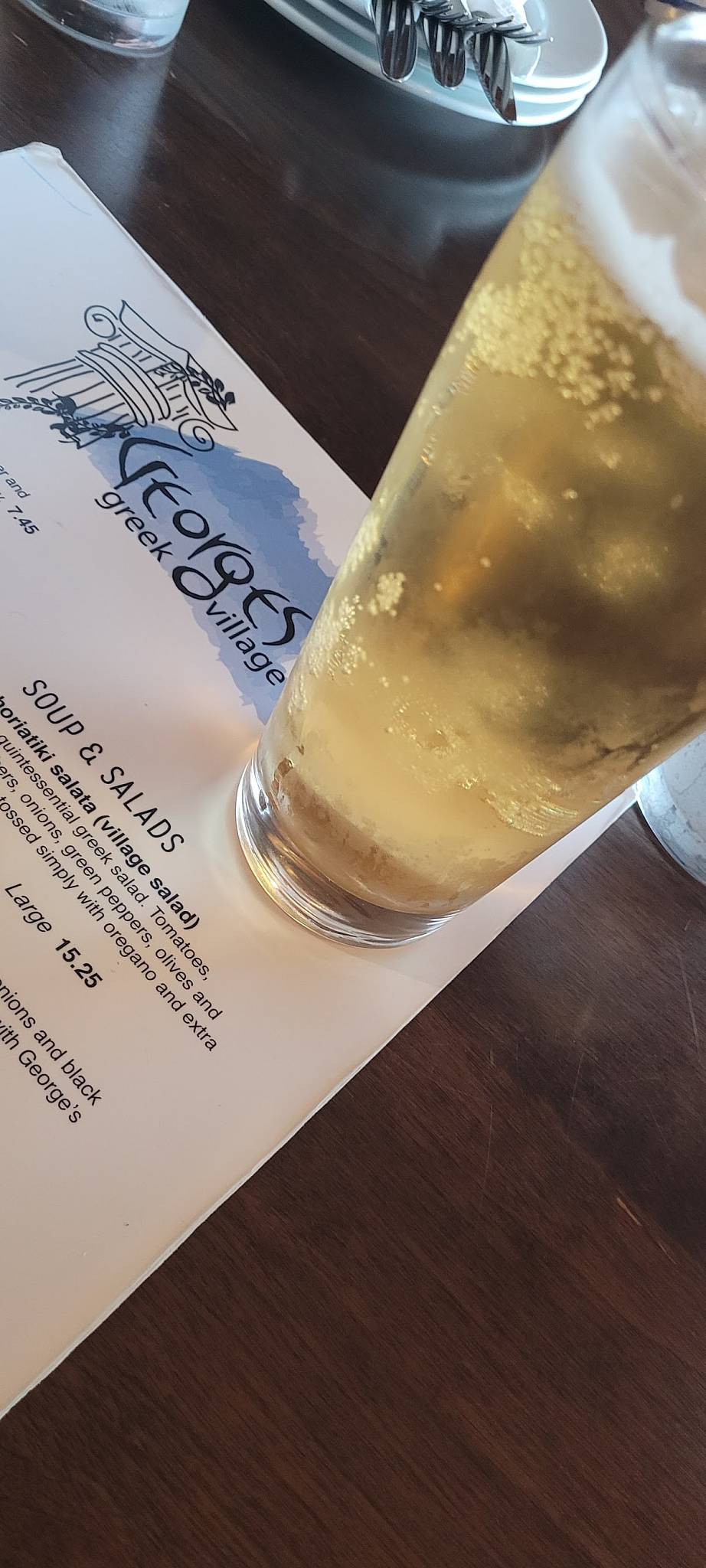 Menu at George's Greek Village restaurant, St. Catharines, 535 Queenston St