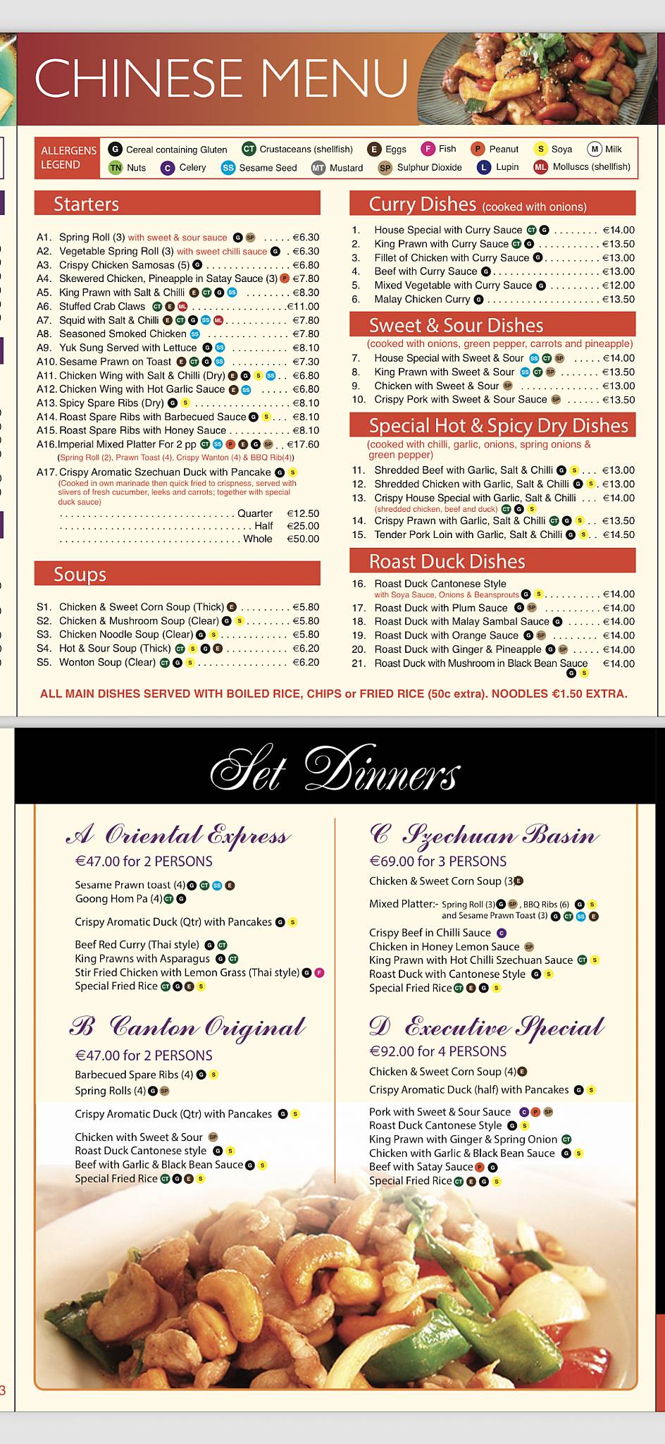 Menu at Golden Elephant Asian Restaurant, Ireland, Sutton Cross ...