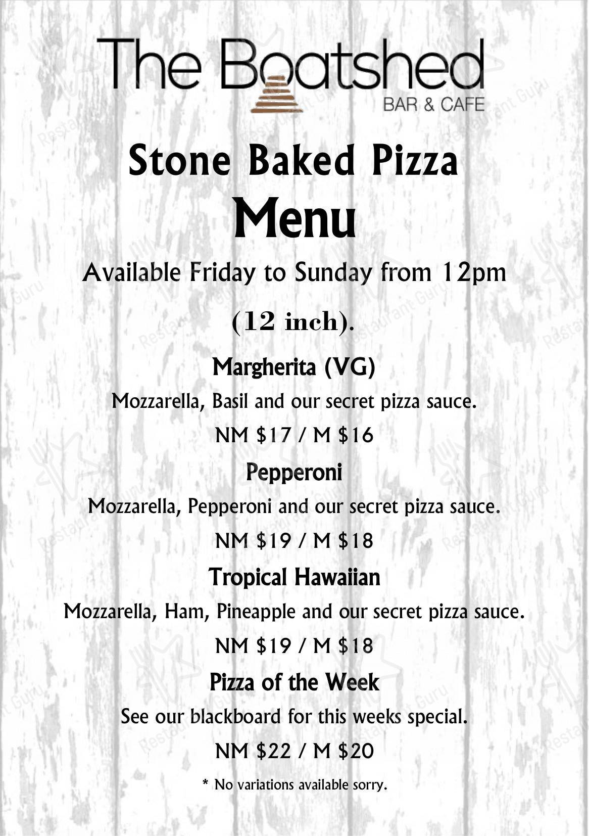 Menu at Gosford Sailing Club, Gosford, 28 Masons Parade
