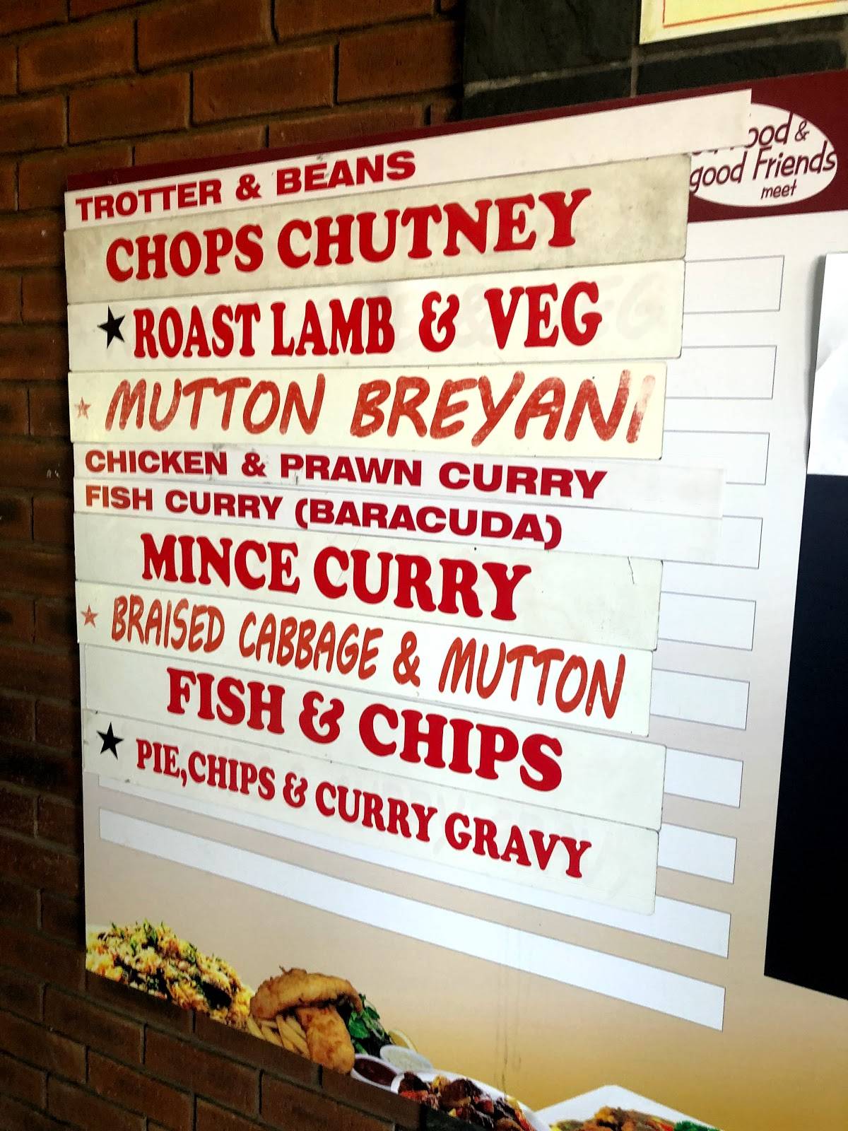 Menu at Gounden's Restaurant & Take Away, Durban