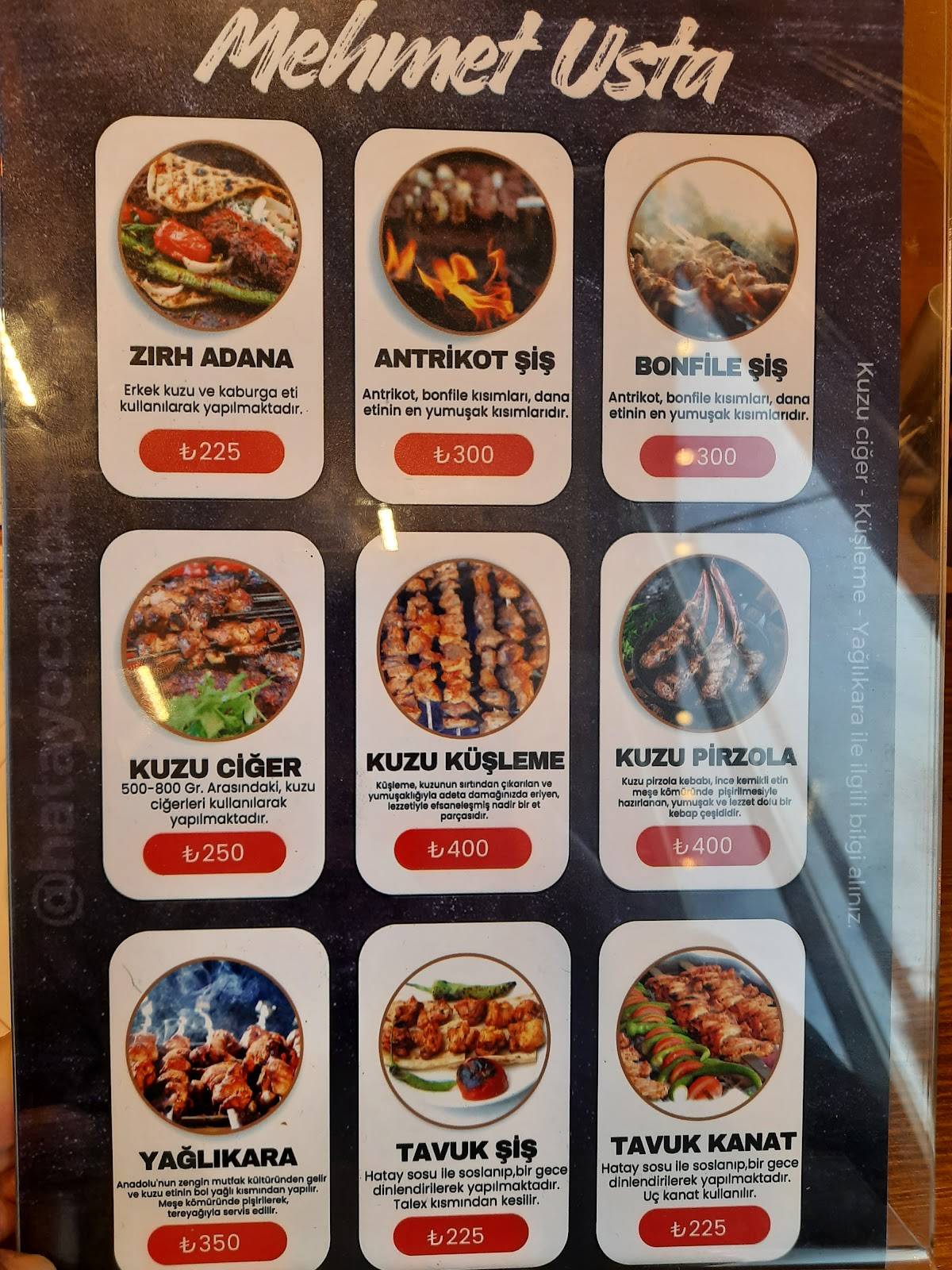 Menu at HATAY OCAKBAŞI MEHMET USTA fast food, Çorum
