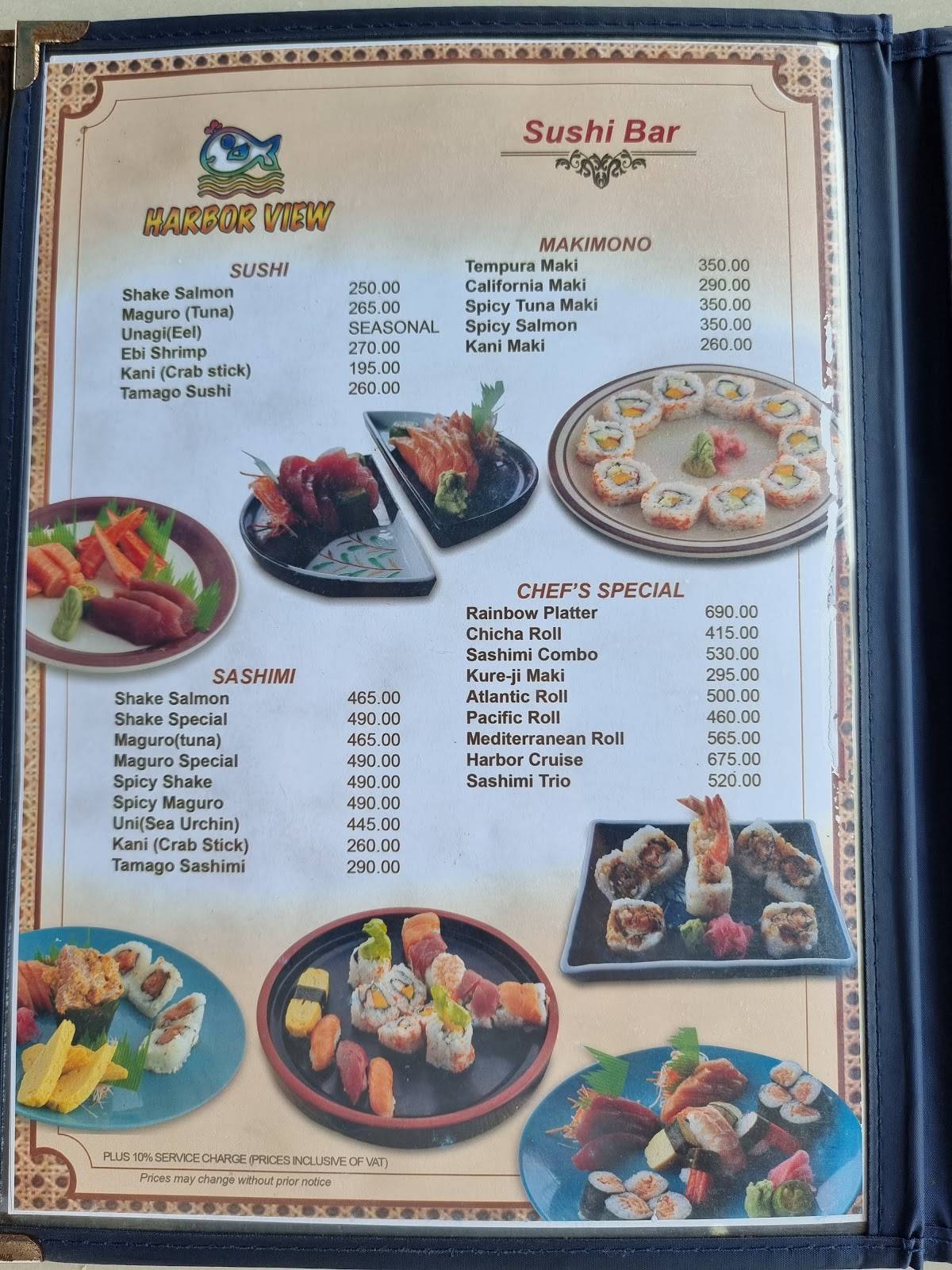 Menu at Harbor View Restaurant, Manila, South Dr