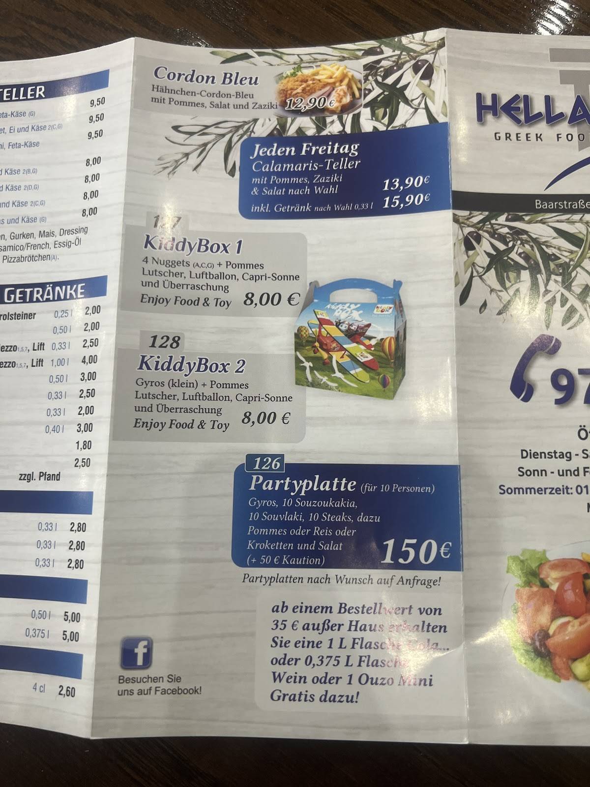 Menu at Hellas Grill Iserlohn restaurant, Iserlohn