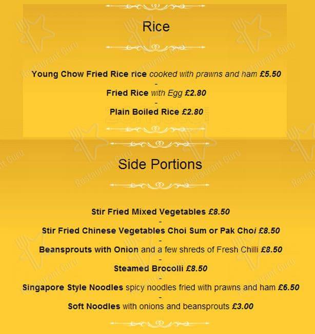 Menu at Ho Wong restaurant, Glasgow, 56 Waterloo St