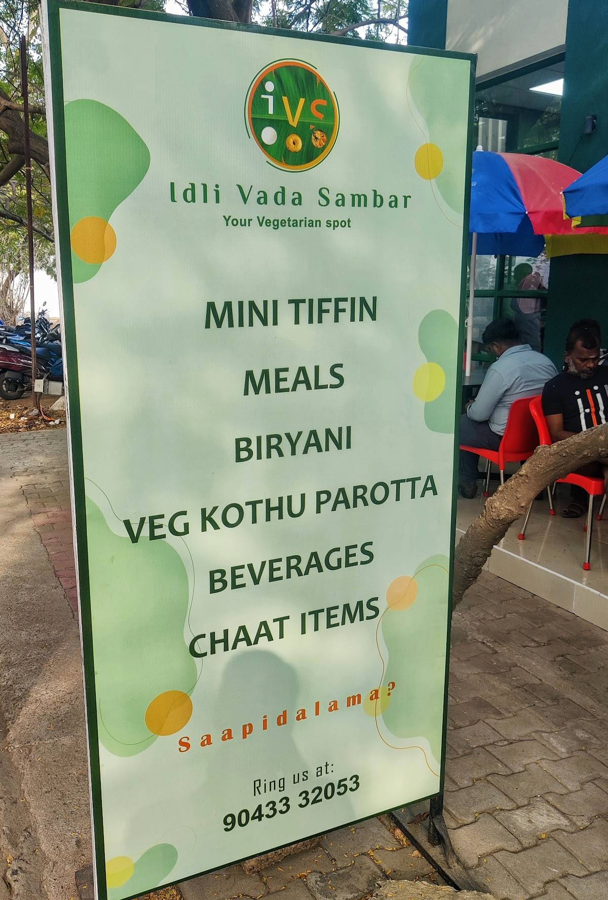 Menu at Idli Vada Sambar (VSI Estate), Chennai