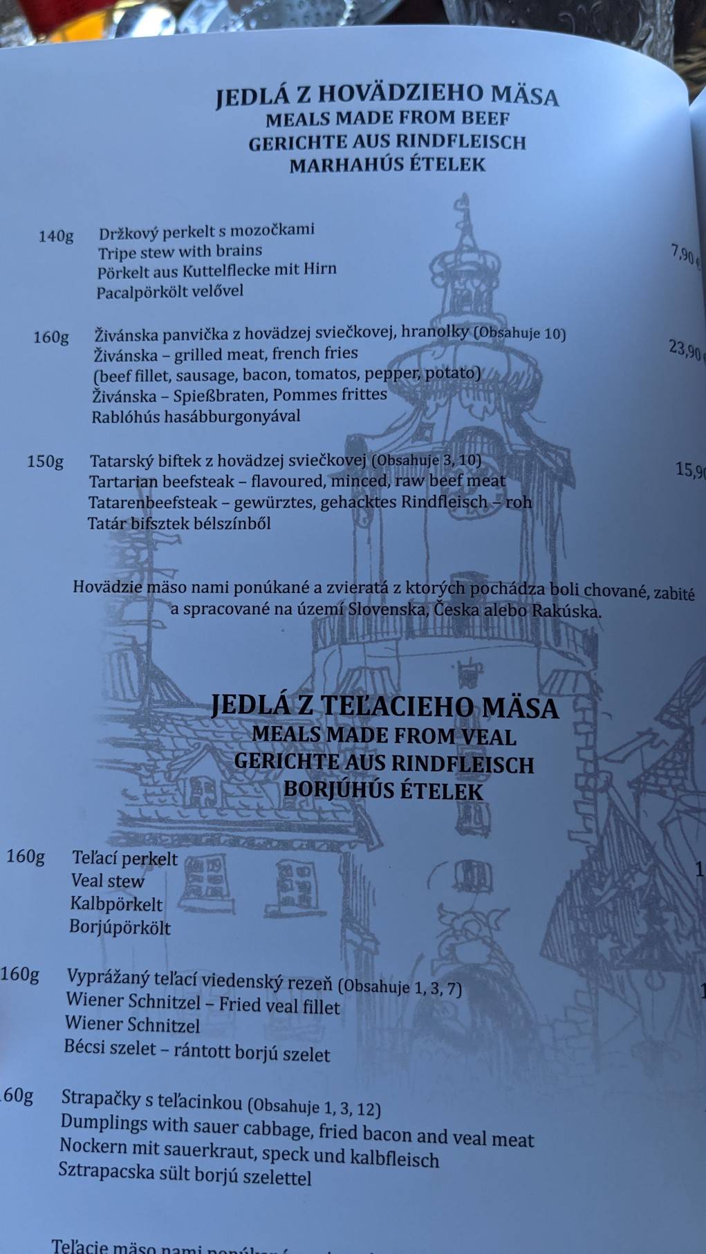 Menu at Jó Bástya Csárda (Čárda Jó Bástya (Dobrá bašta)) restaurant ...