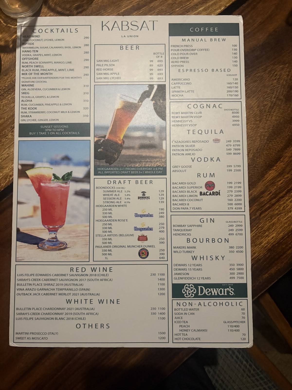 Menu at Kabsat La Union restaurant, San Juan