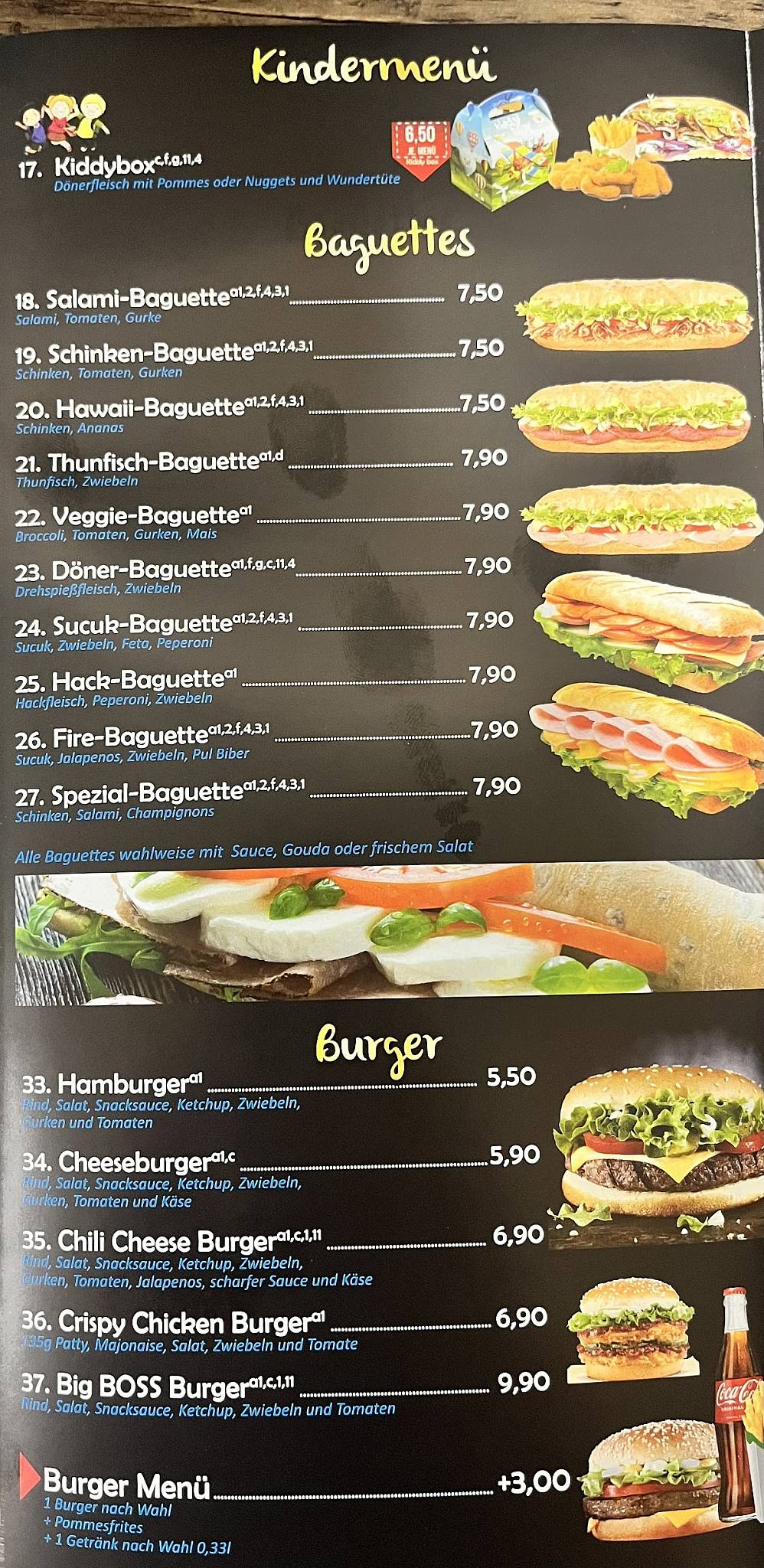 Speisekarte von Kebab Boss 23 restaurant, Cuxhaven