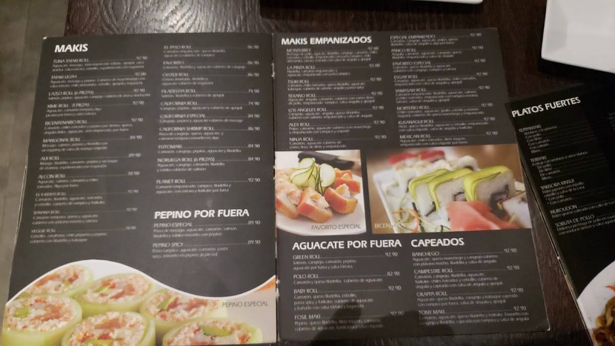 Carta del restaurante Kinsui, Ciudad Juarez, Av. Paseo Triunfo del la ...