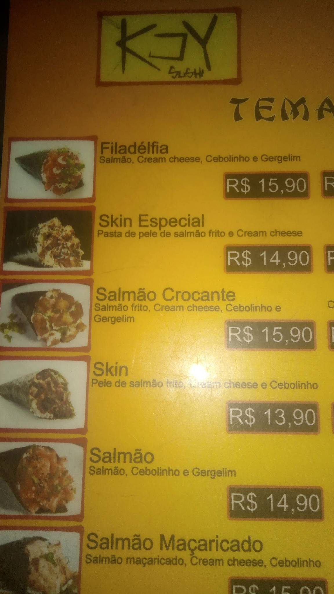 Menu em Koy Sushi restaurante, Recife, R. Cap. Rebelinho