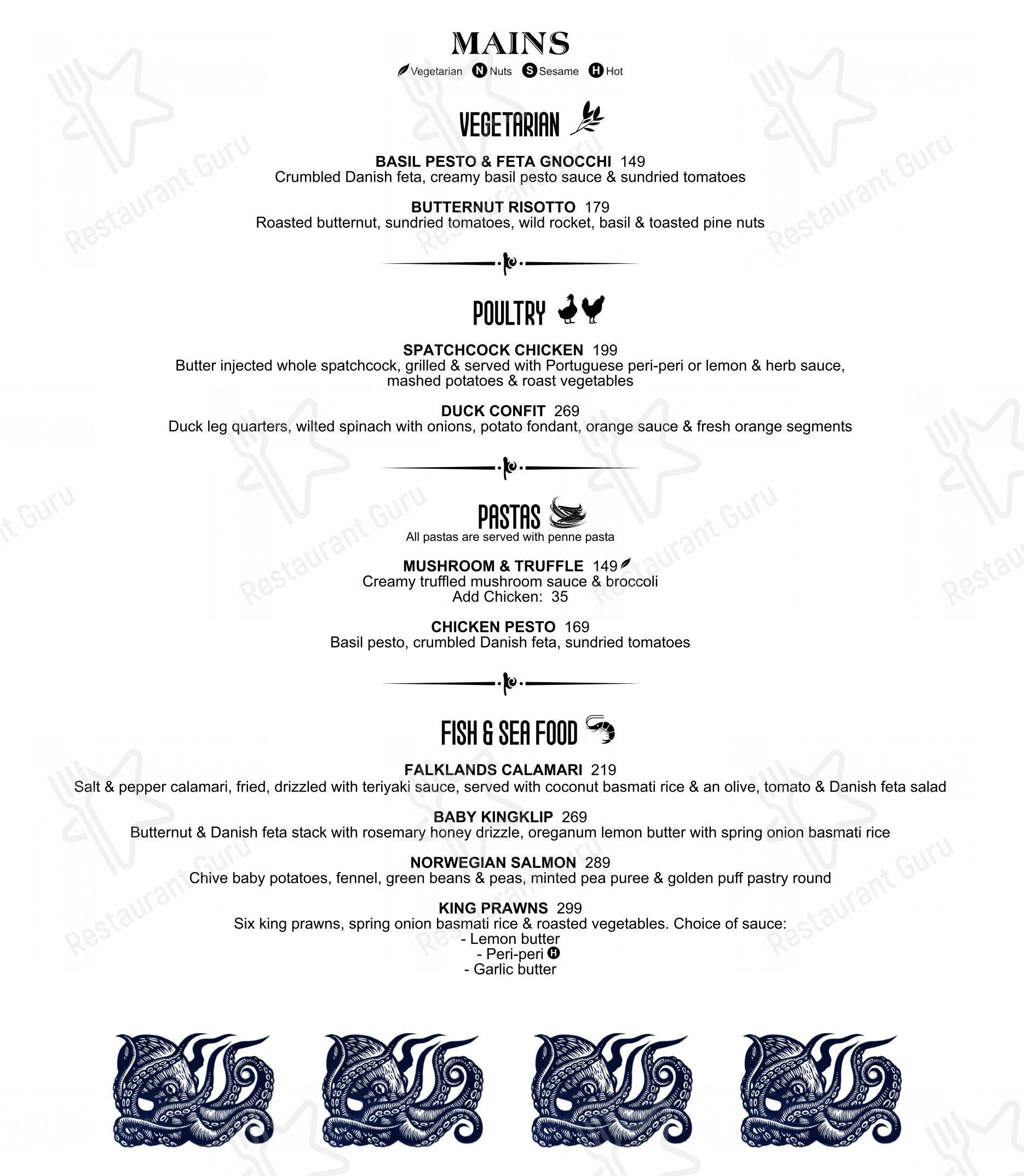 Menu at Kream Restaurant Mall of Africa, Midrand