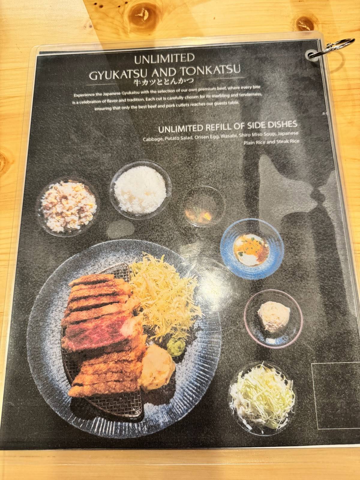 Carta del restaurante Kuro Unlimited Japanese Gyukatsu & Tonkatsu ...