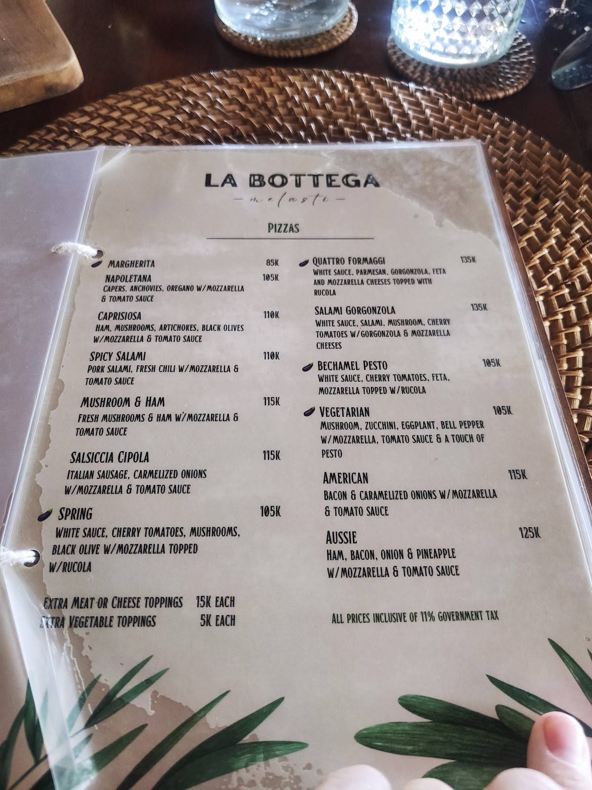 Menu at LA BOTTEGA Melasti restaurant, Purwakerti