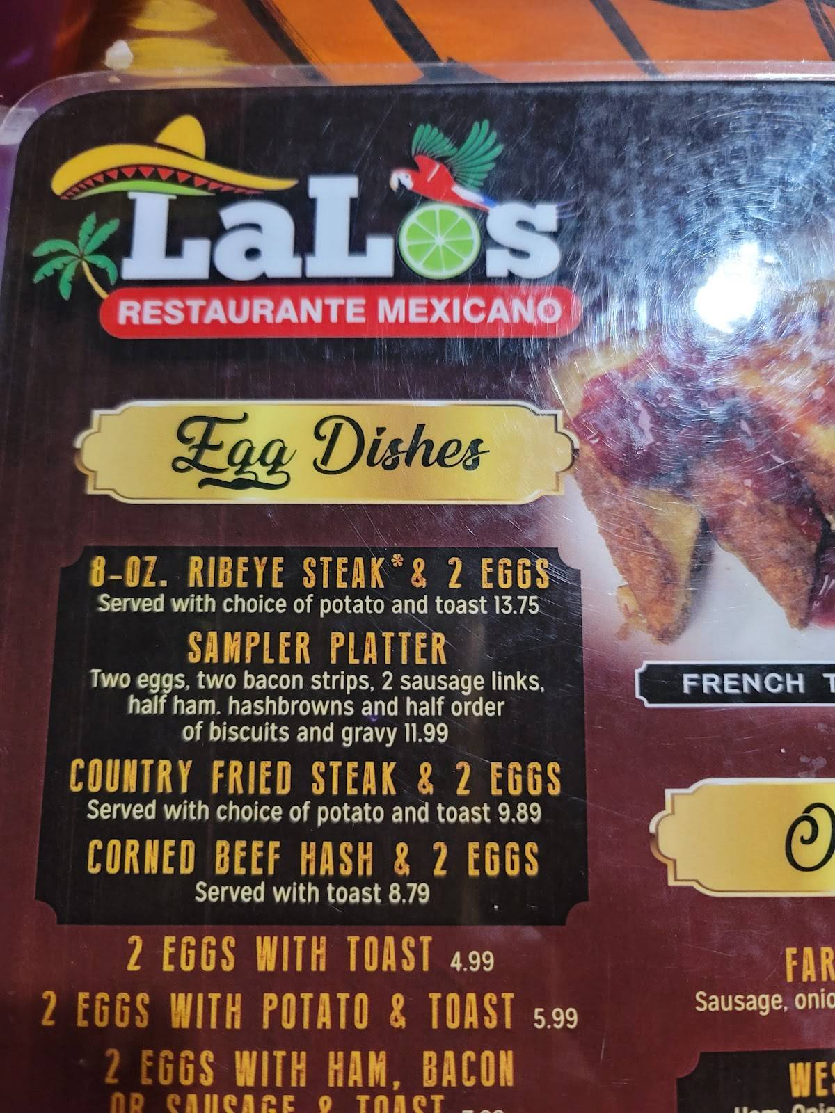 Carta de LALOS RESTAURANTE MEXICANO, Garrett