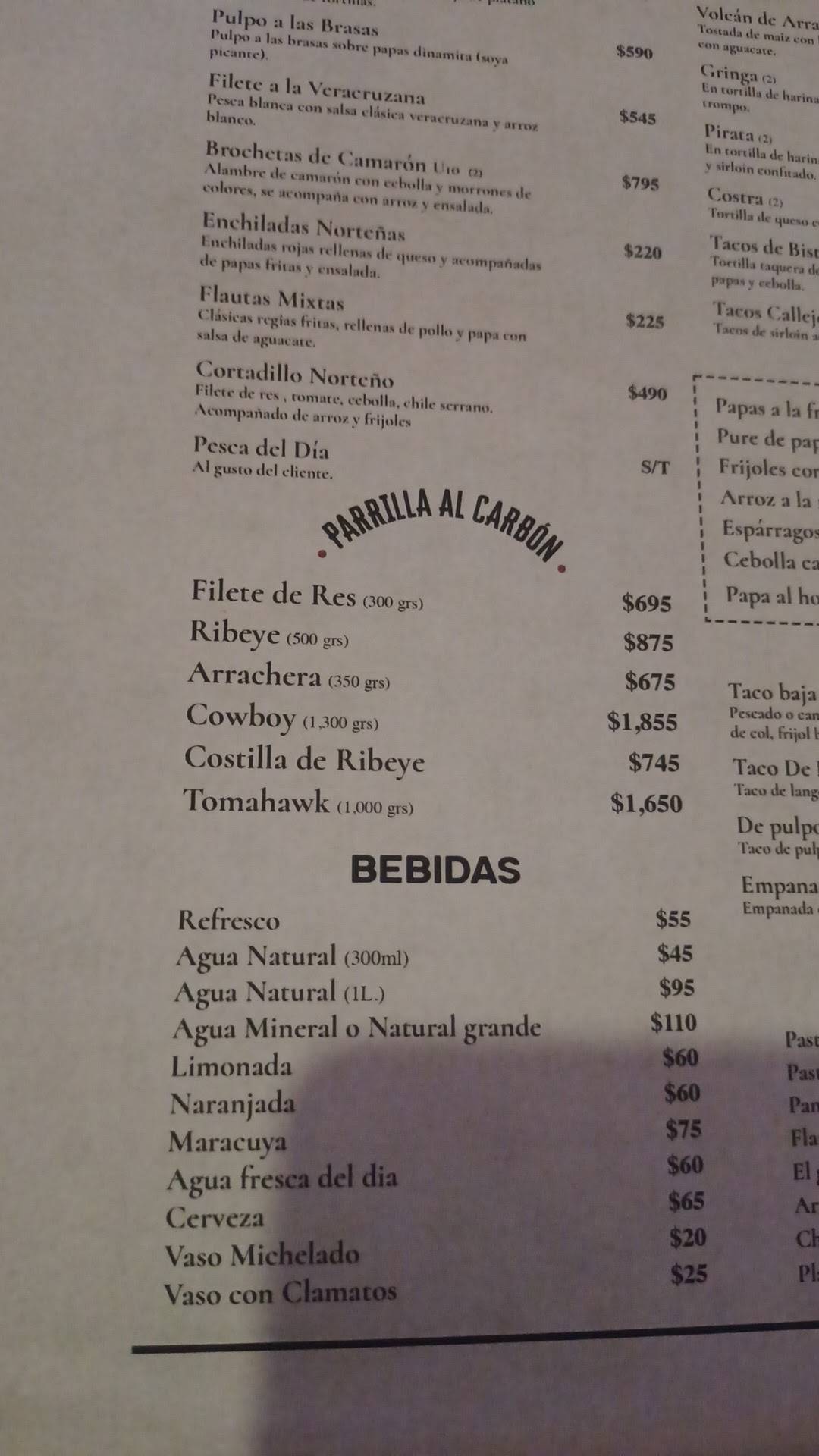 Menu at La Catrina San Pedro restaurant, San Pedro Garza García