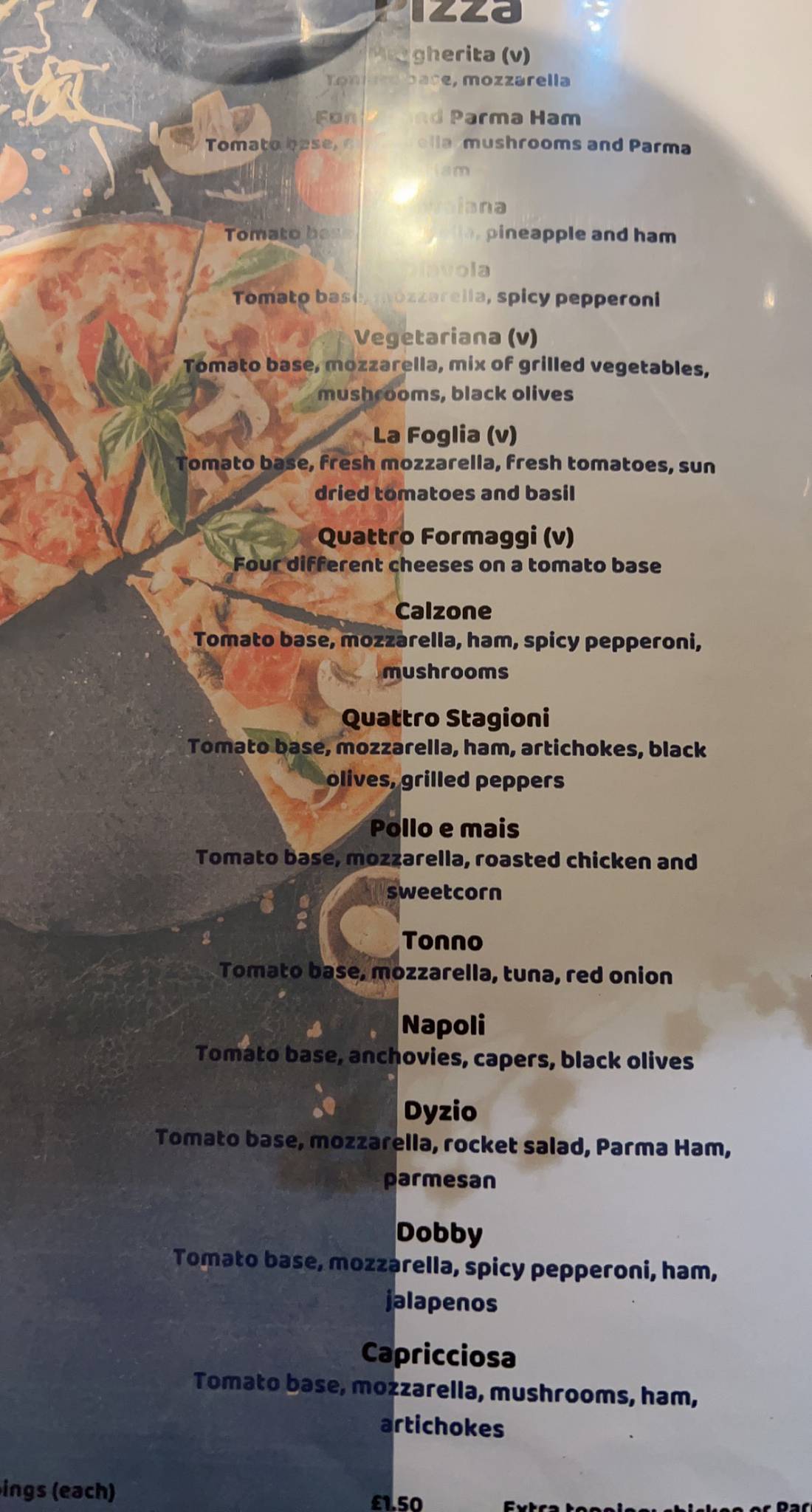 Menu at La Foglia - Italian Restaurant, Banbury