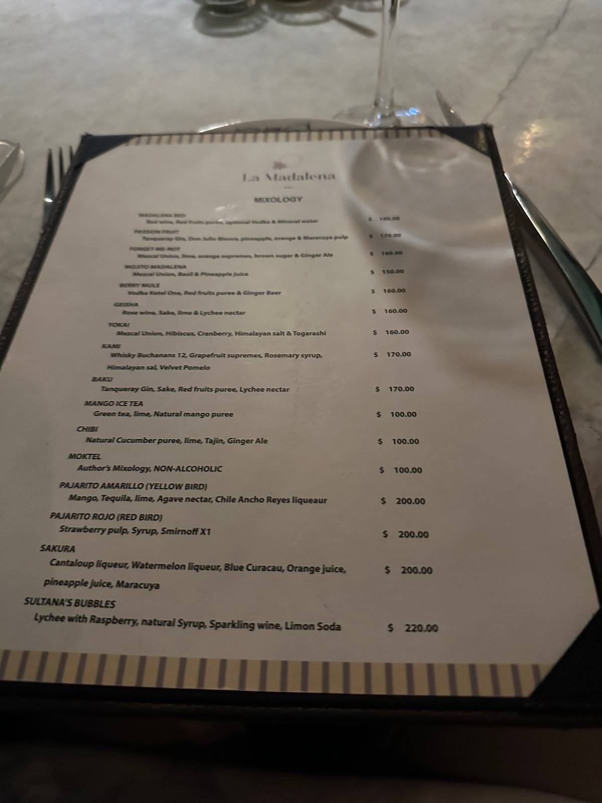Carta del restaurante La Madalena Guadalajara, Zapopan