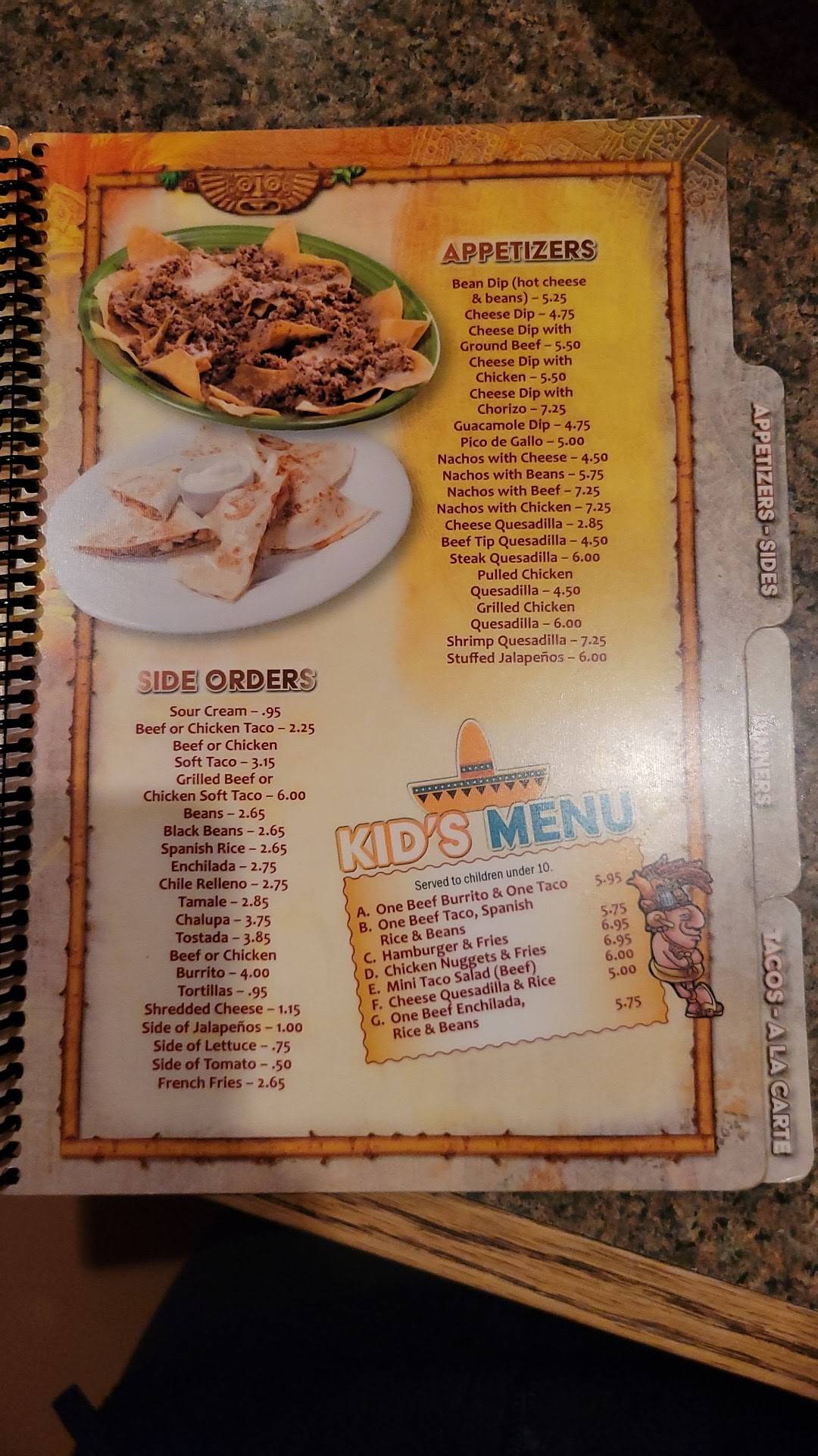Menu at La Tolteca La Plata restaurant, La Plata