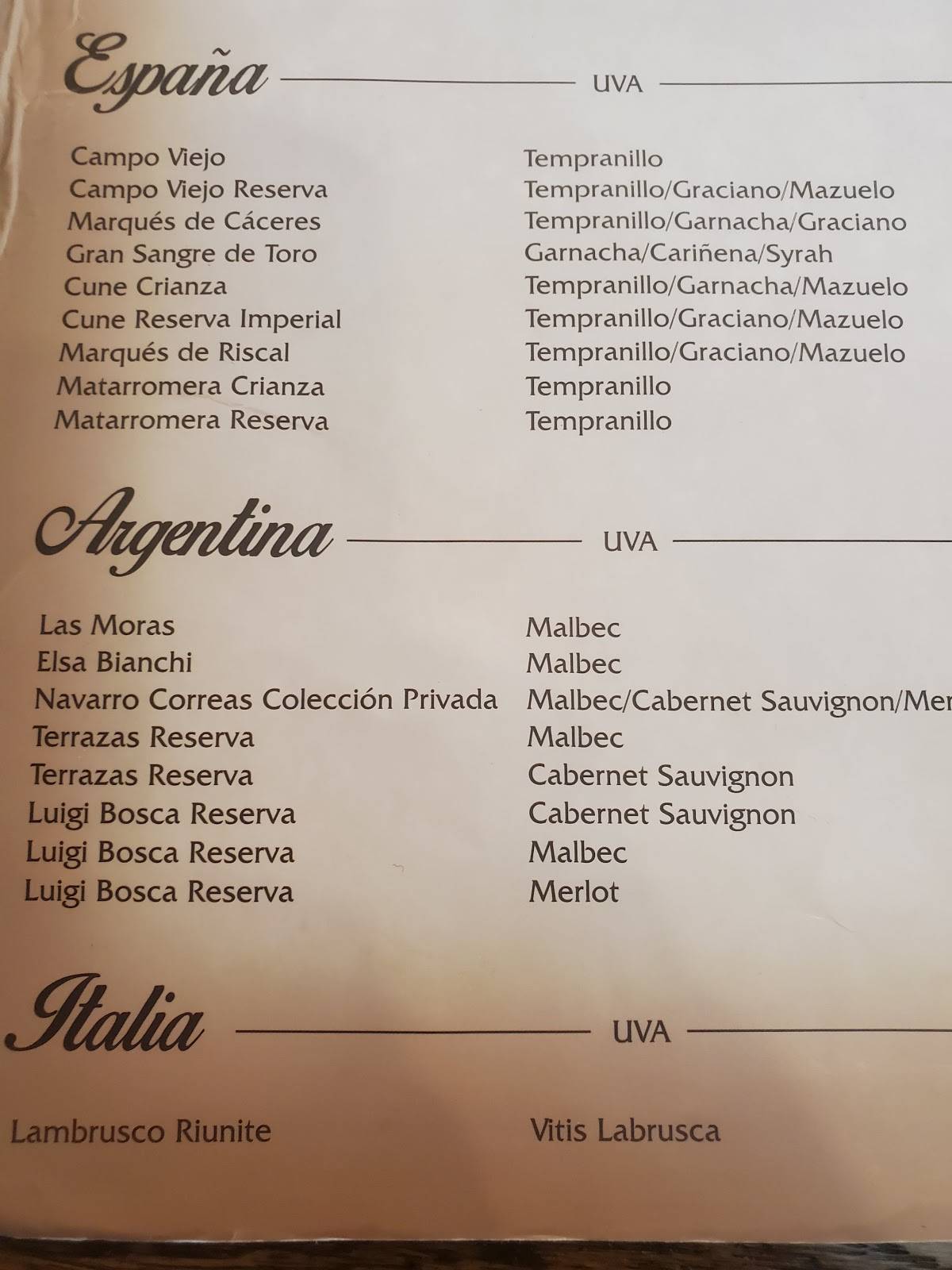 Carta de Las Espadas - Brazilian Steakhouse, Ciudad Juarez, Av. Paseo ...