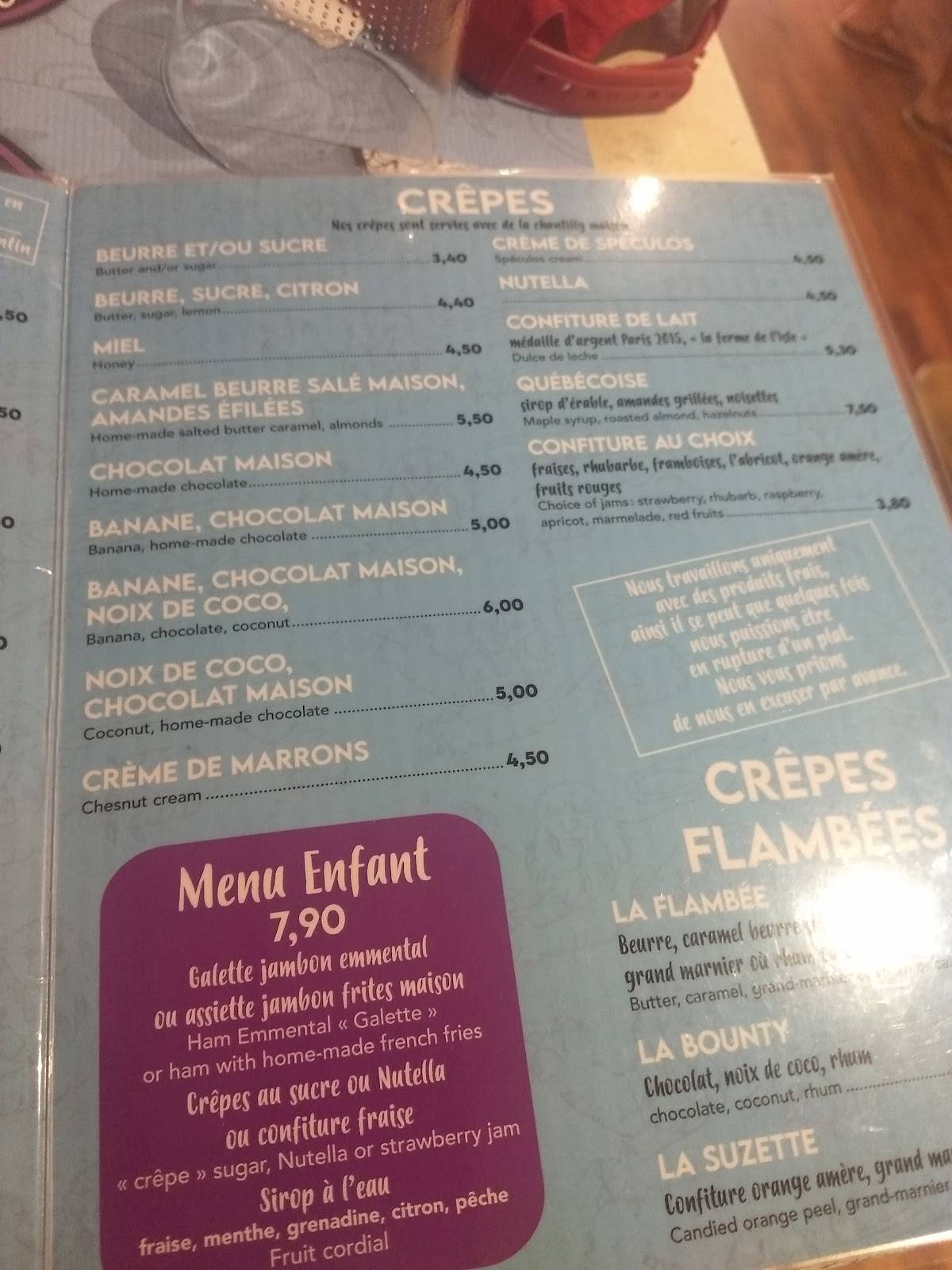 Menu au Le Recto Verso restaurant, Arromanches-les-Bains