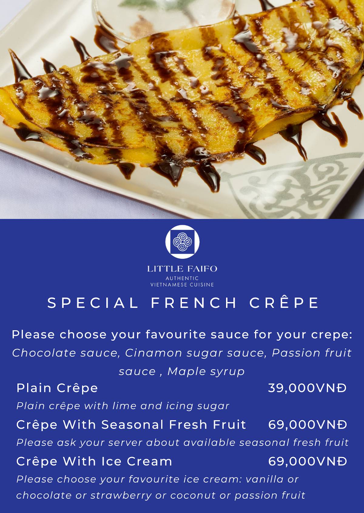 Carta de Little Faifo Restaurant, tp. Hội An
