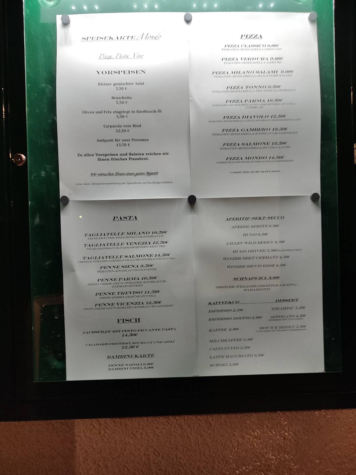 Speisekarte von MONDO Pizza&Pasta, Schwanau