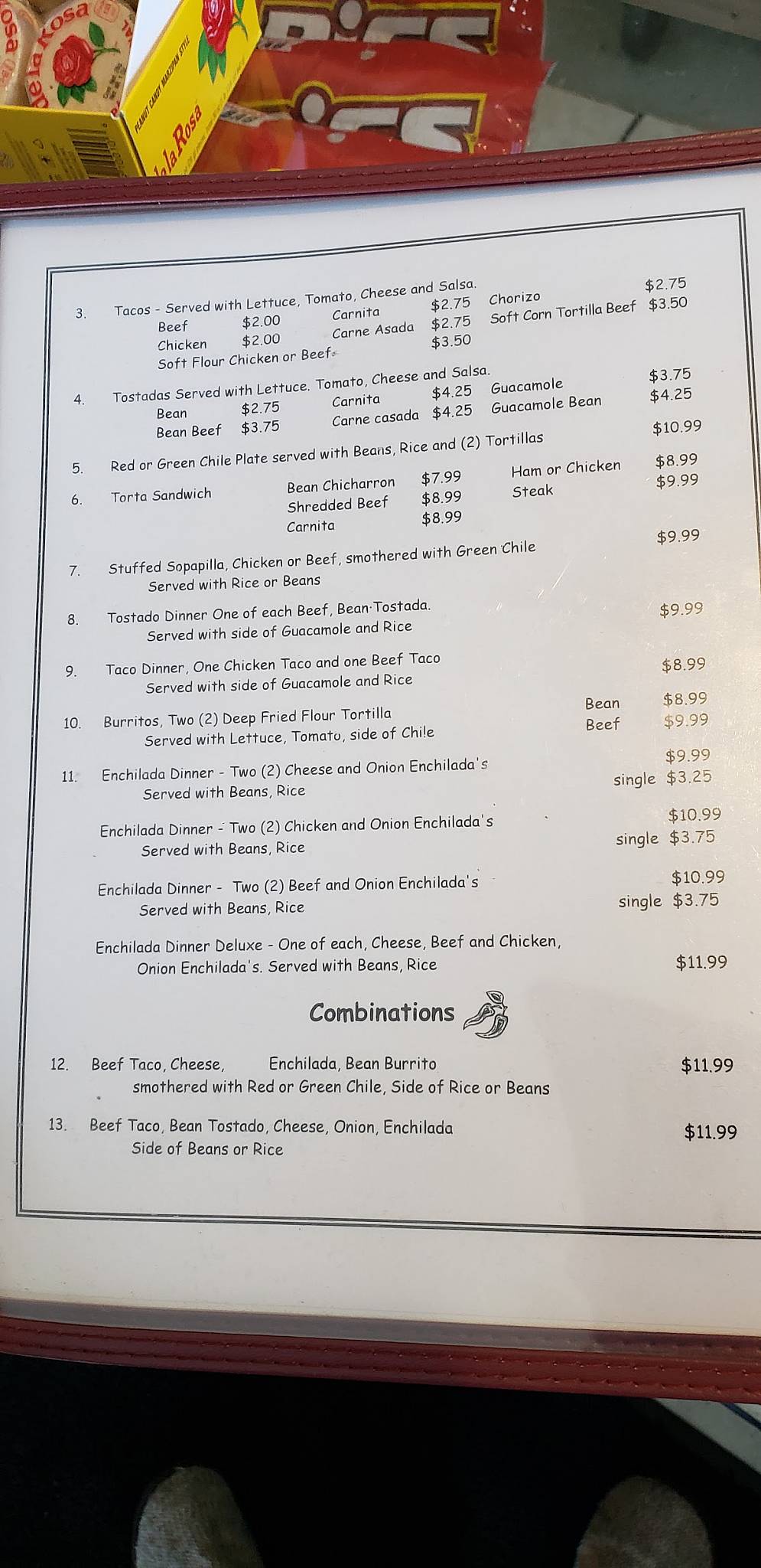Menu at Mercedes Mexican Restaurant, Denver, N Pecos St