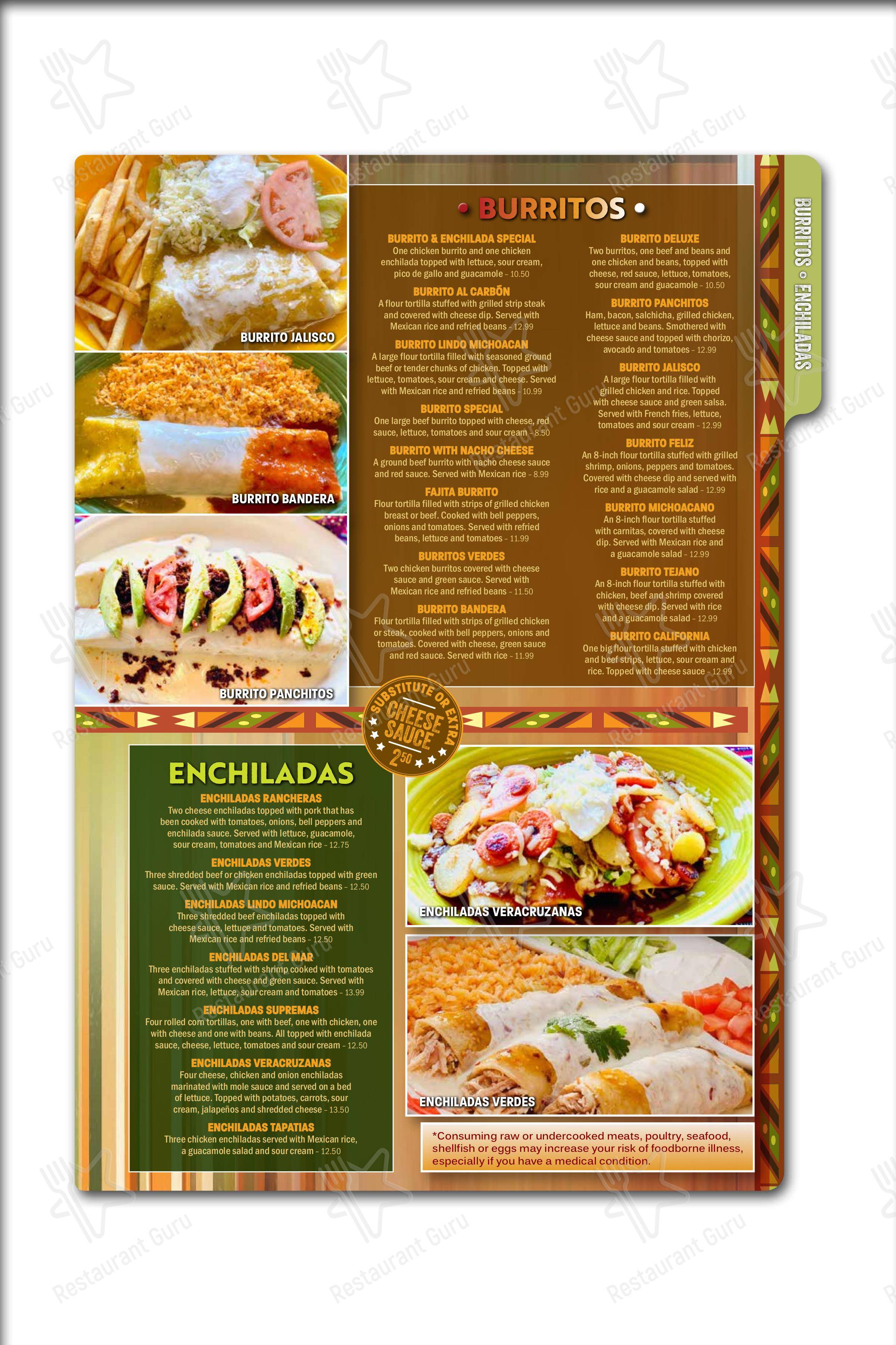 Menu at Mi Lindo Michoacán Mexican Restaurant, Paducah, Irvin Cobb Dr