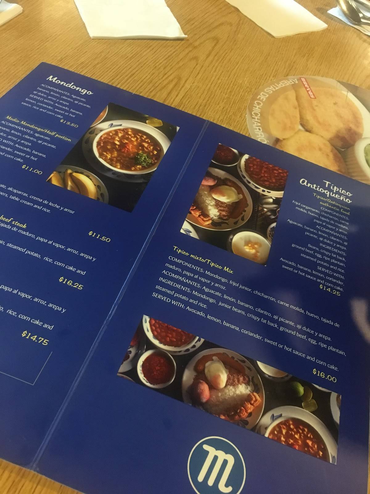 Menu at Mondongo's Restaurante, Doral