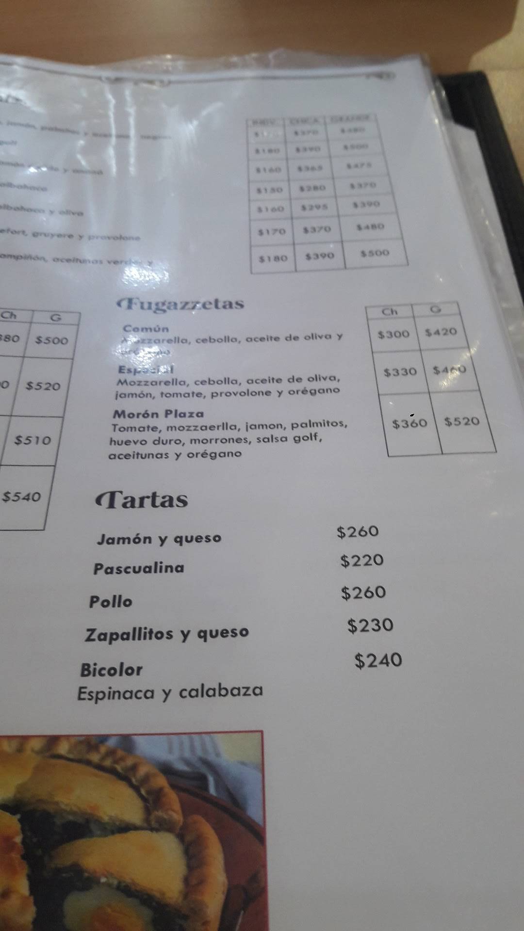 Carta de Morón Plaza Pizzería y Restaurante, Morón