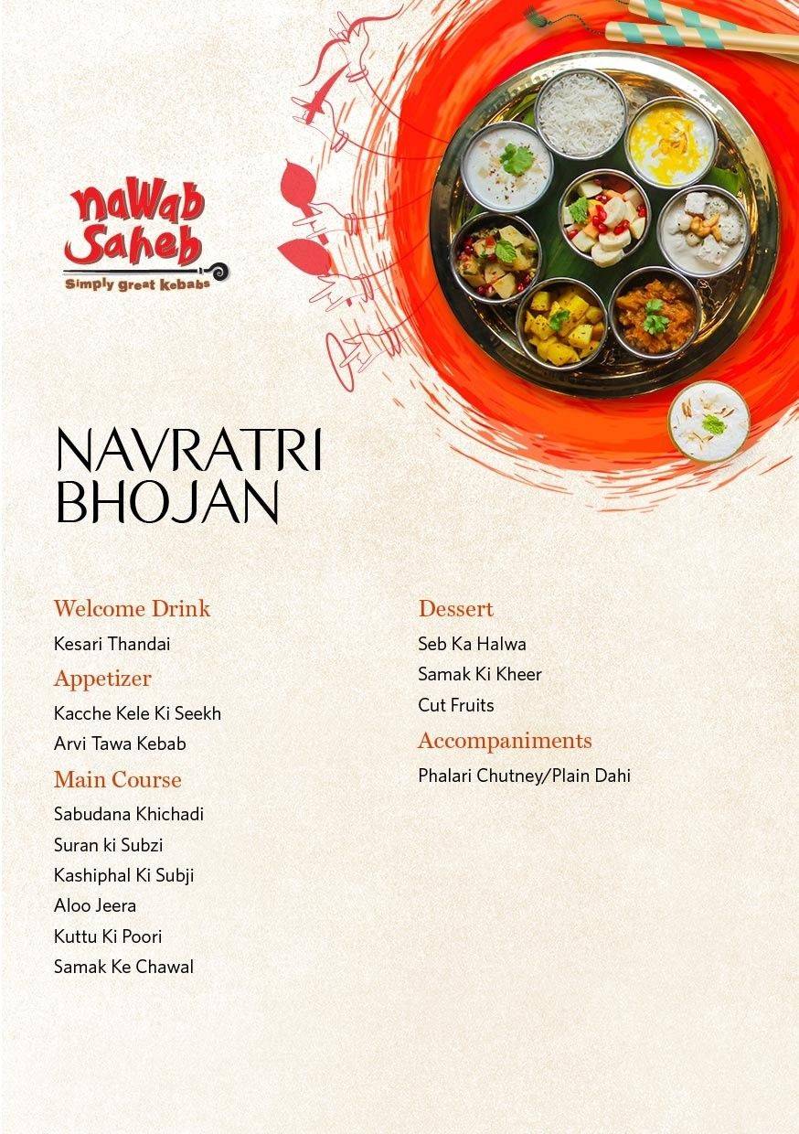 Menu at Nawab Saheb, Mumbai, The Westin Mumbai Powai Lake