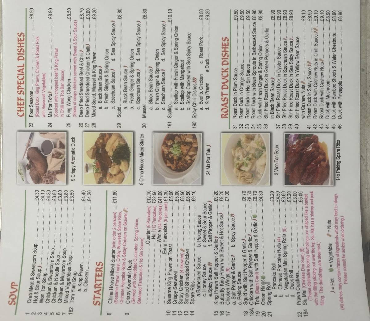 Menu at New China House restaurant, Ventnor