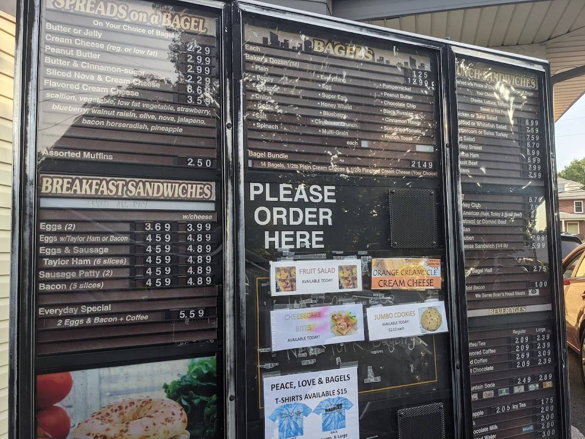 Menu at New York Bagelry restaurant, West Lawn, Penn Ave