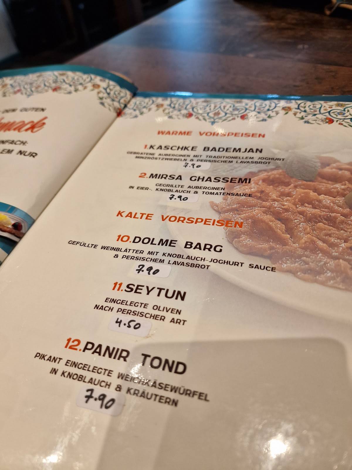 Menu at Nirvan - Persische Traditionelle Küche restaurant, Bonn